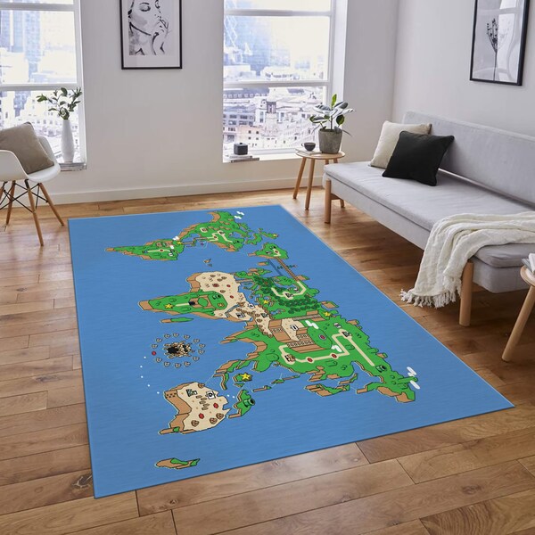 World Map Rug - Etsy