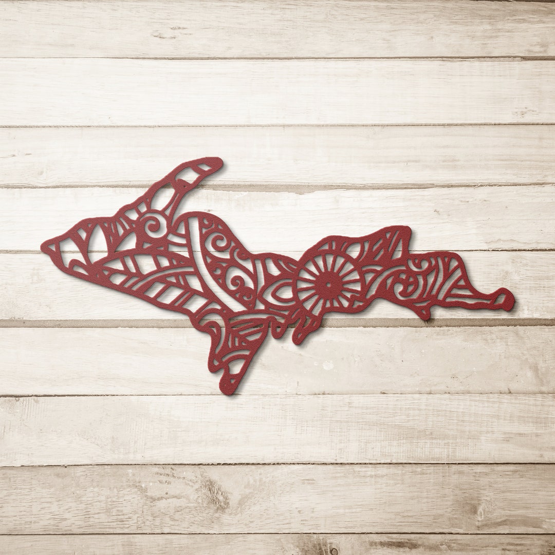 Upper Peninsula Mandala Wall Art Indoor Outdoor Metal Wall Sign Yooper ...