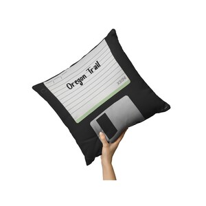 Custom Oregon Trail 3.5 Floppy Disk Premium Hypoallergenic Throw Pillow ...