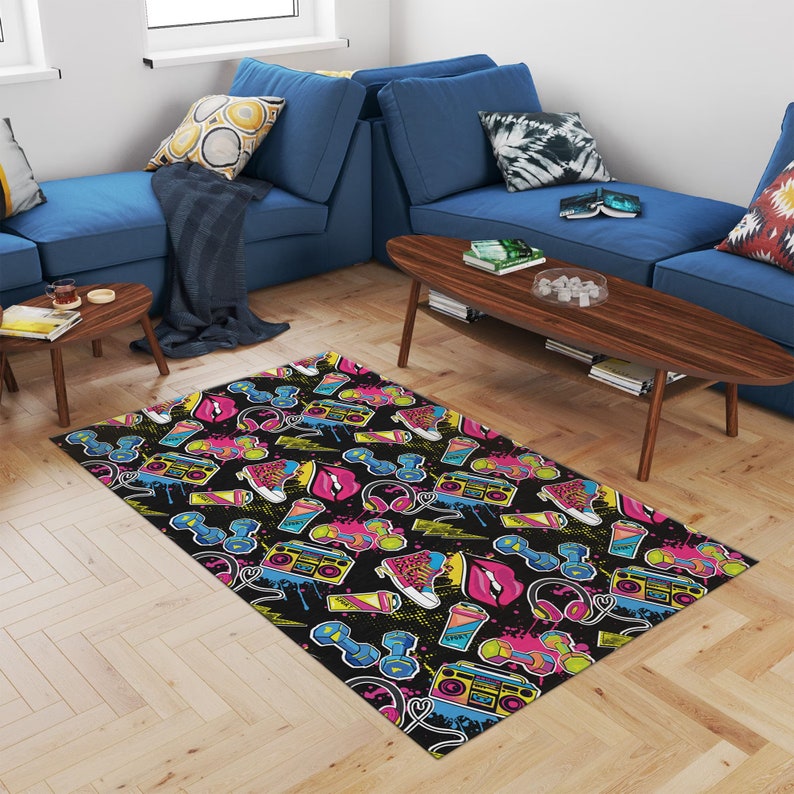 Life in the 90's Indoor Outdoor Area Rug Retro Roller Rink - Etsy