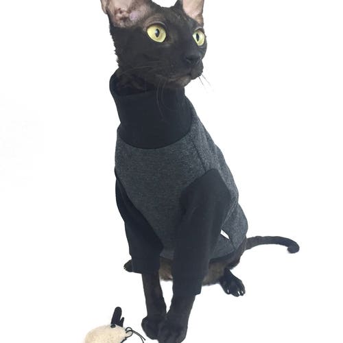 Kotomoda CAT WEAR Turtleneck Maxi Black Cat - Etsy