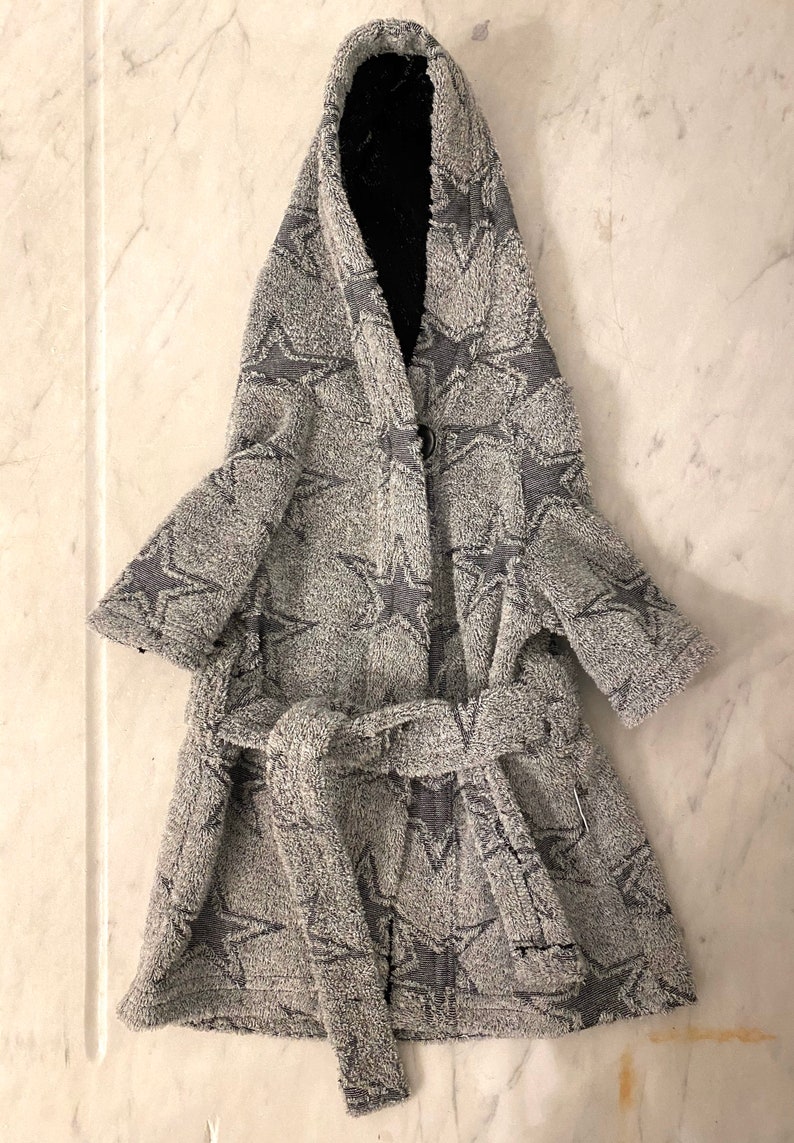 Kotomoda CAT WEAR Bathrobe grey stars | Etsy