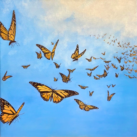 Butterfly Art Butterfly Painting Monarch Painting - Etsy