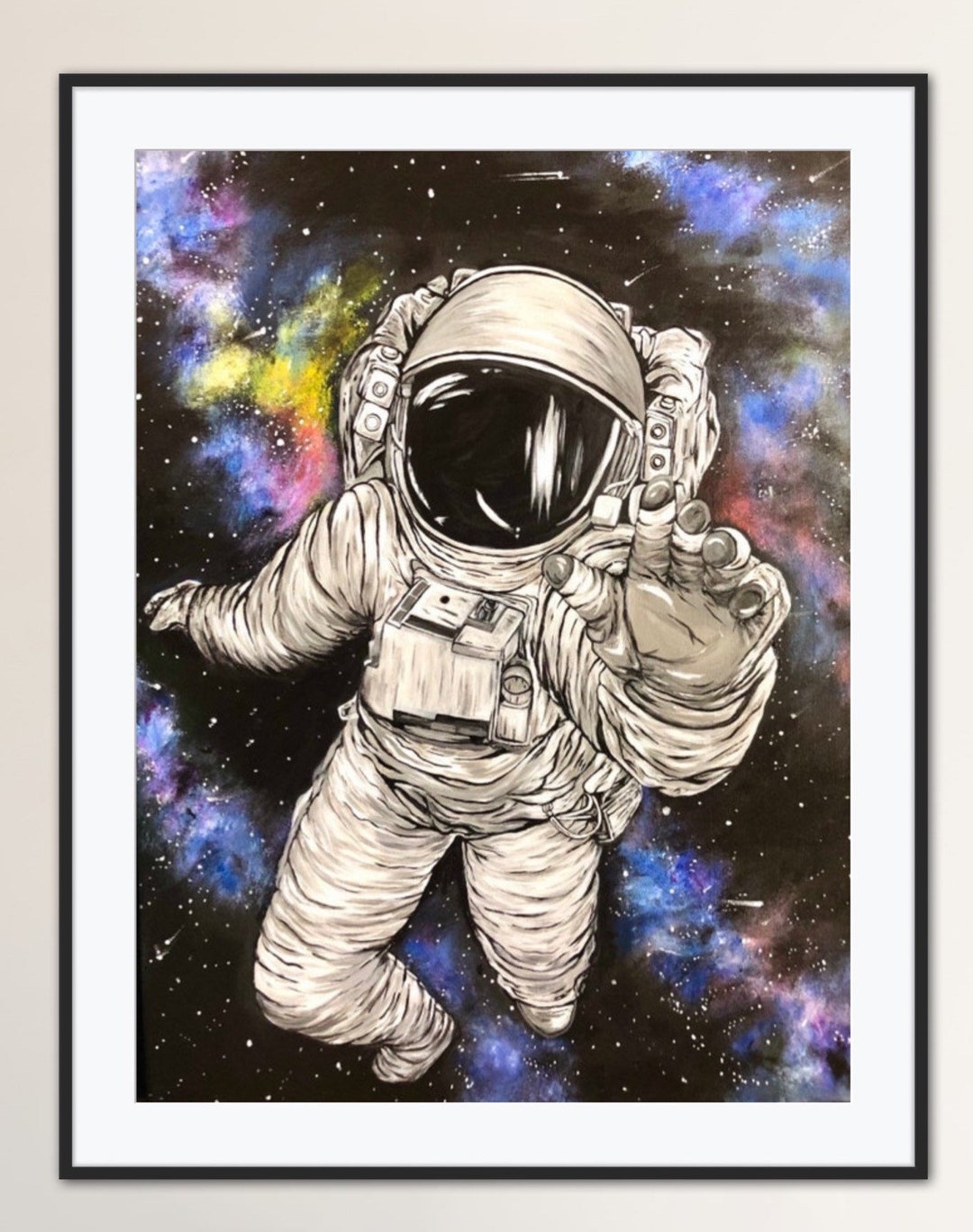 Astronaut Art | Space Wall Art | Galaxy Wall Art | Space Painting ...