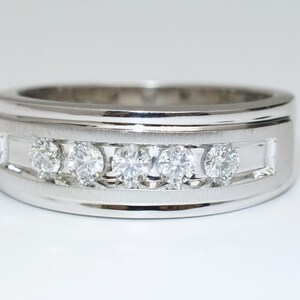 MGW 10K White Gold 1/2cttw Round Channel Set Natural Diamond Ring (CAT ...