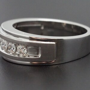 MGW 10K White Gold 1/2cttw Round Channel Set Natural Diamond Ring (CAT ...