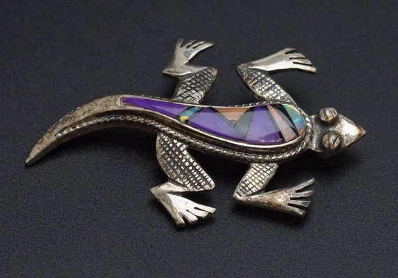Native American Indian Handcrafted Lizard Gecko Pin B… - Gem