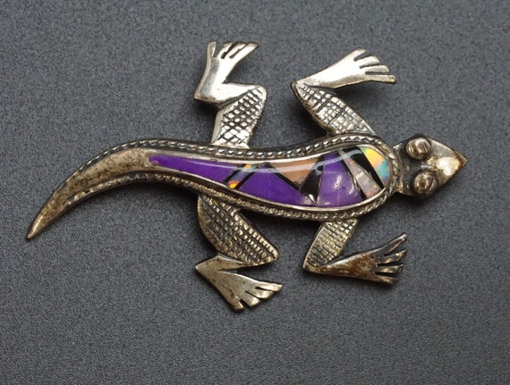 Native American Indian Handcrafted Lizard Gecko Pin B… - Gem
