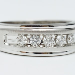 MGW 10K White Gold 1/2cttw Round Channel Set Natural Diamond Ring (CAT ...