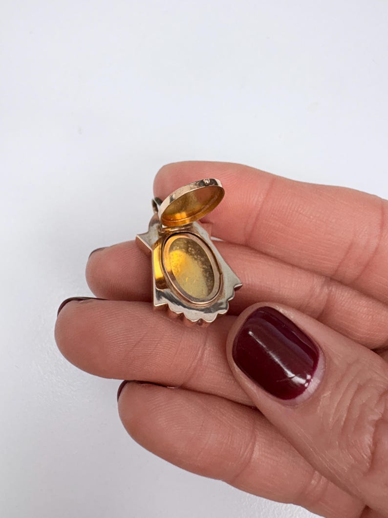 Victorian Antique Black Enamel Butterfly Locket Pendant in 9K Yellow ...