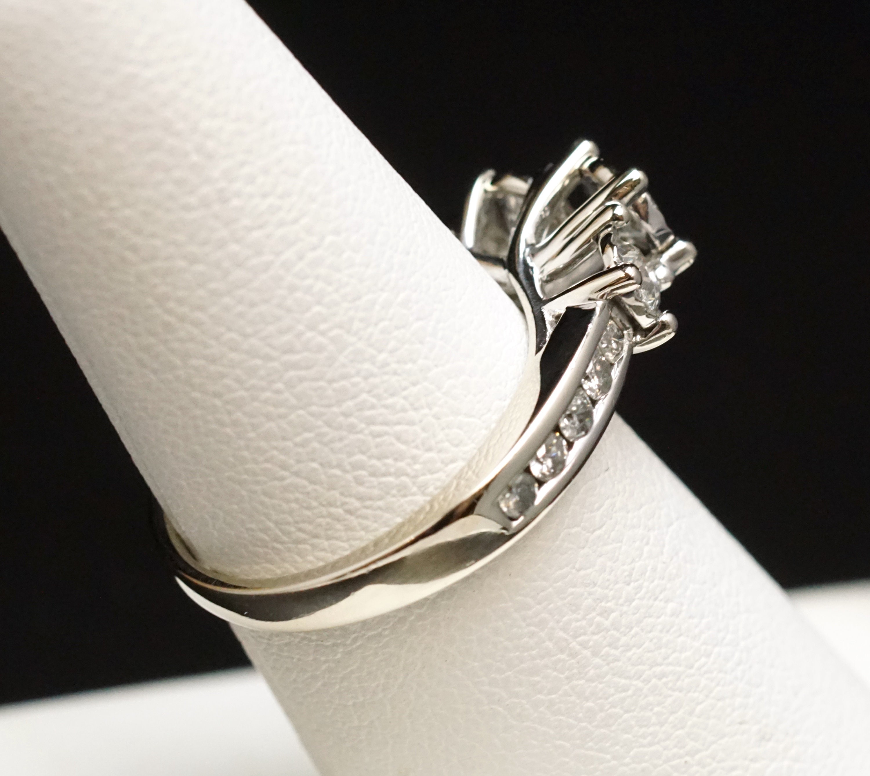 Signed ZEI 10K White Gold 1 Ctw Diamond Engagement Ring - Etsy