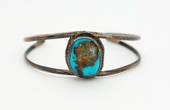 Native American Indian Castle Dome Turquoise Cab & Sterling | Etsy