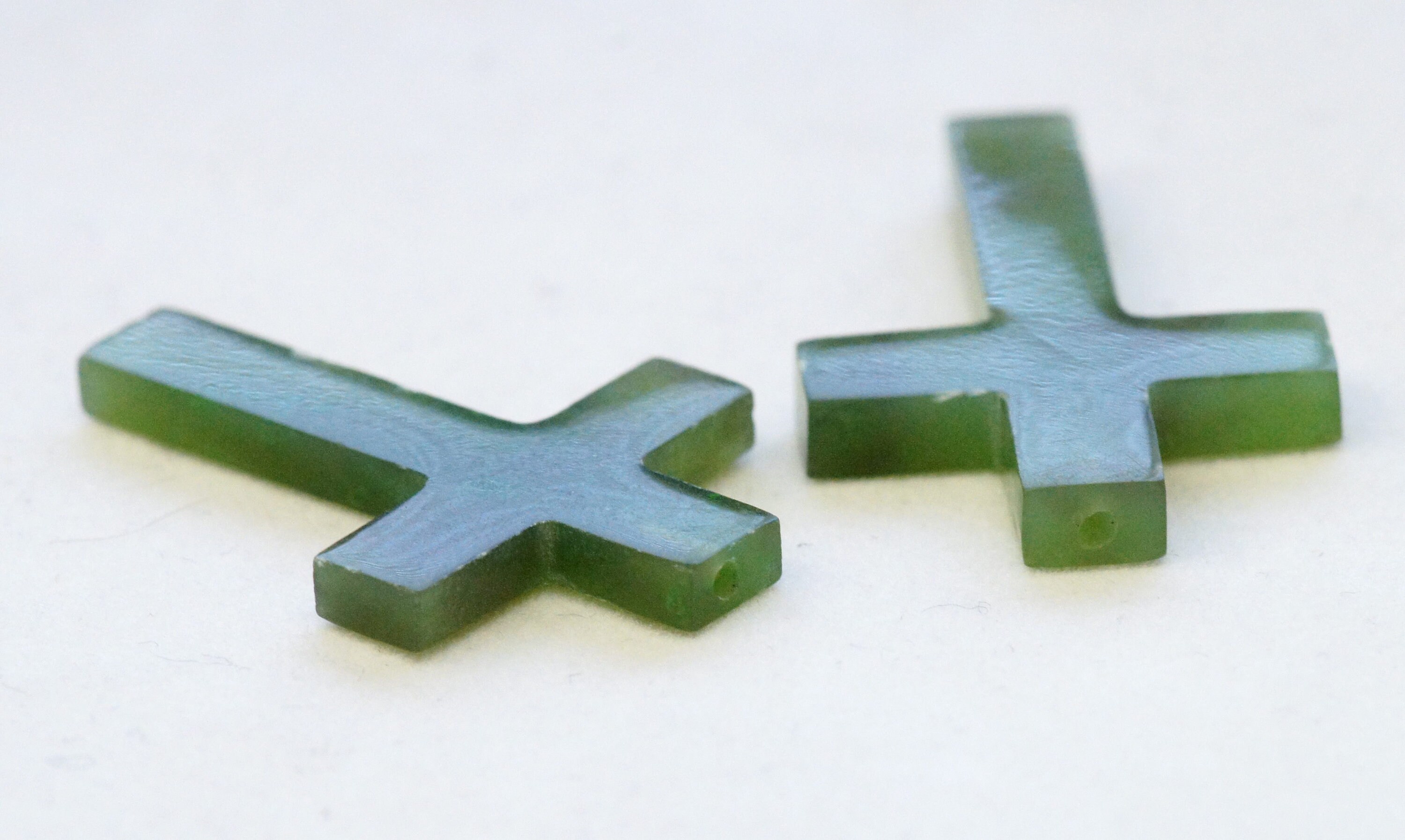 1 1/8 Genuine Green Jade Cross Pendant Jewelry Making - Etsy