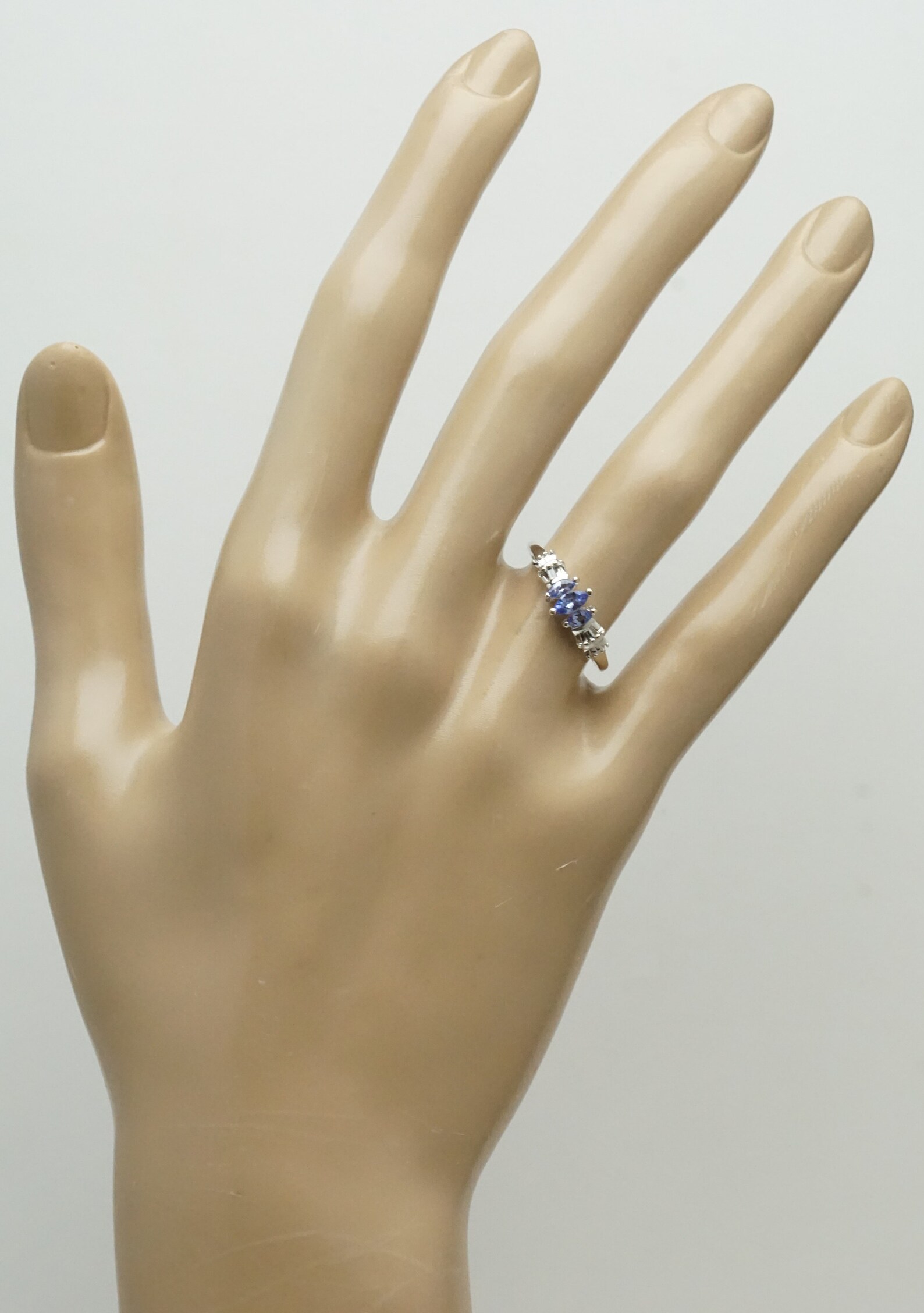 Signed STS Chuck Clemency 3 Stone Marquise Tanzanite & Diamond Accent ...