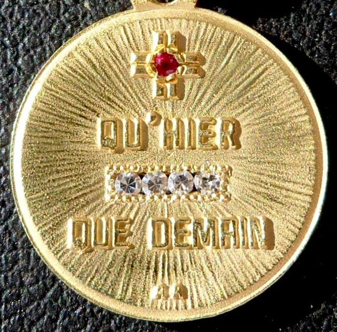 Vintage French ' + Qu'hier - Que Demain ' Charm / Love Pendant, Signed ...