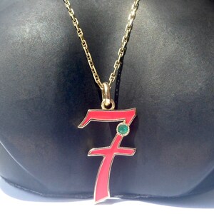 Vintage ' Number 7 ' Charm / Lucky Pendant, the 60S, Diamond, 18k Gold ...
