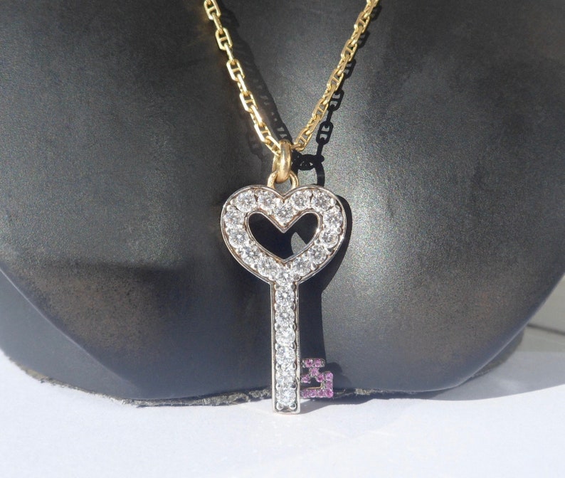 Vintage French ' Paradise Key ' Charm / Pendant, Diamonds, the 90S, 18k ...