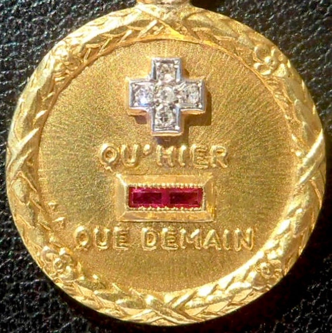 Vintage French ' + Qu'hier - Que Demain ' Charm / Love Pendant, Signed ...