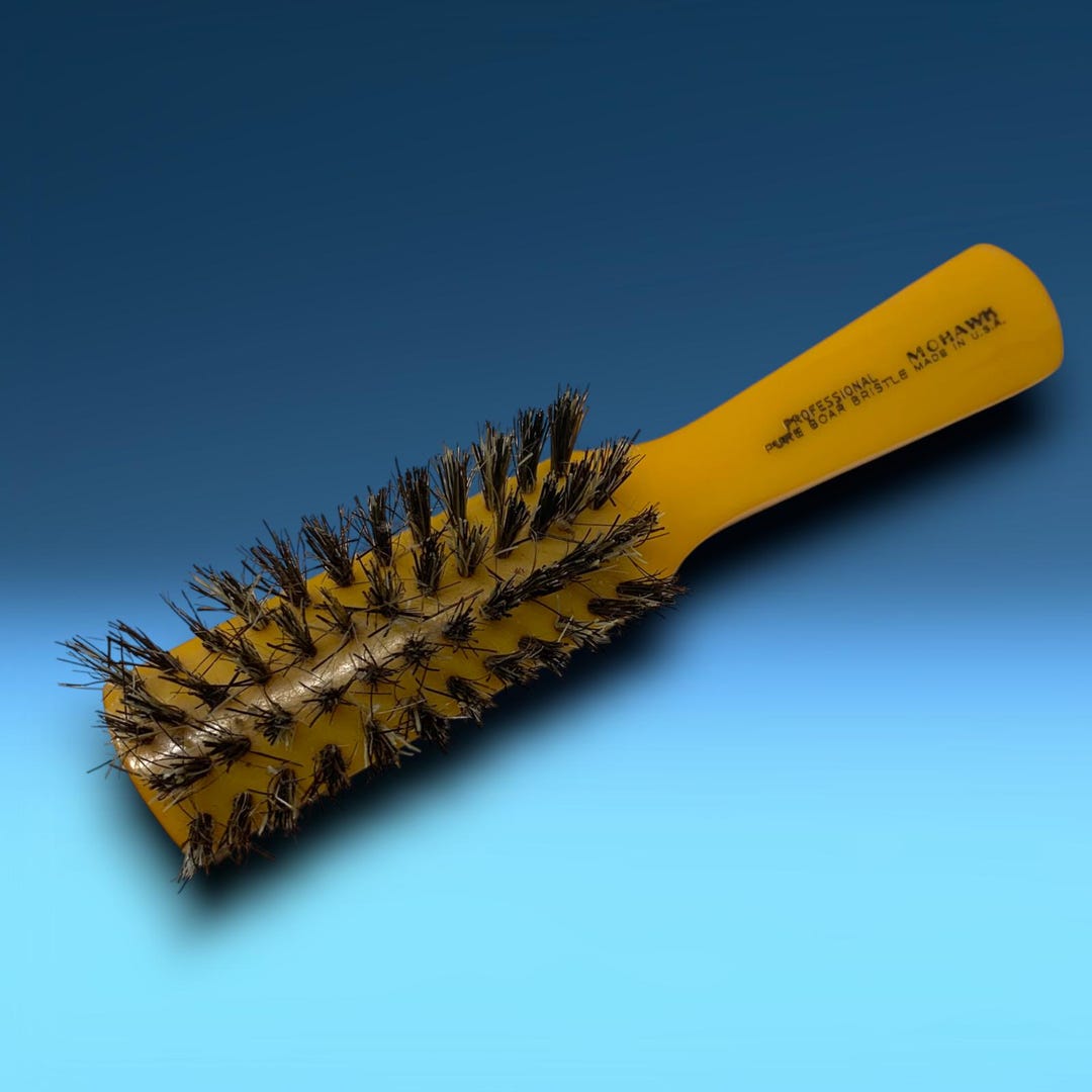 Vintage Mohawk Hair Brush Butterscotch Bakelite Pure Boar Bristle USA 6 ...