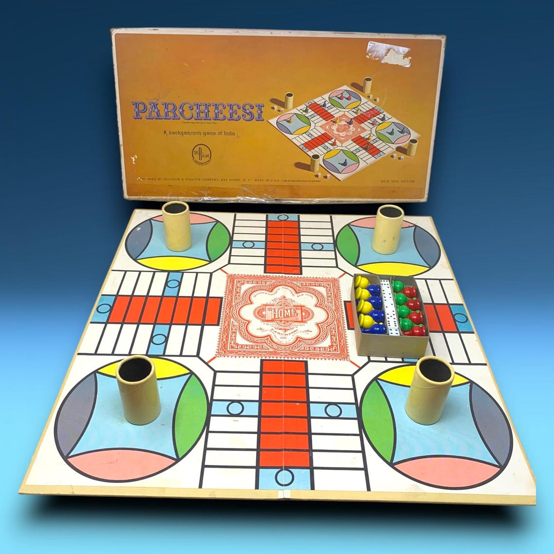 Vintage Parcheesi 1964 Classic Board Game Complete Selchow & Righter ...