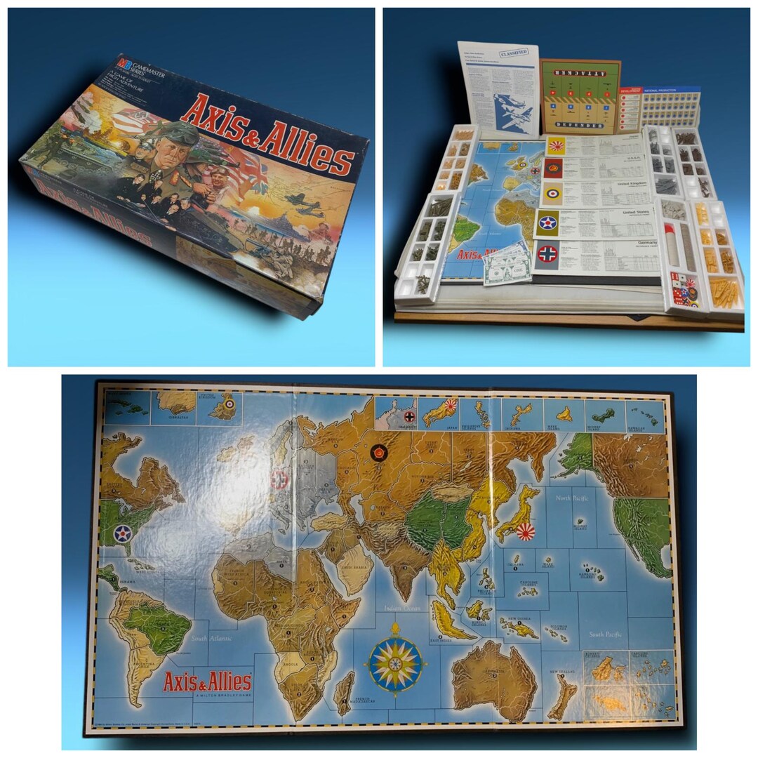 Vintage 1984 Axis & Allies Board Game Milton Bradley Complete WWII ...