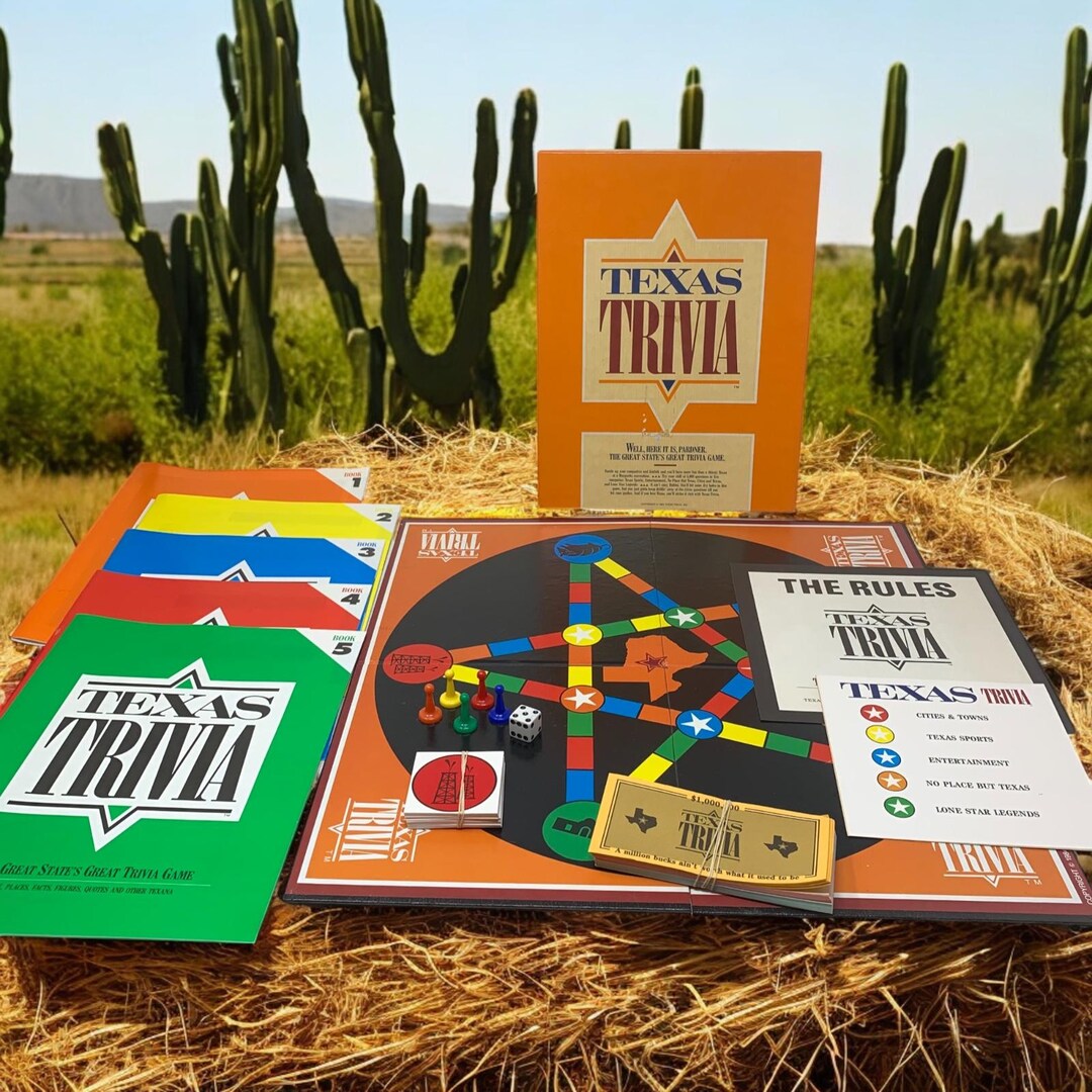 Vintage Texas Trivia Board Game 1984 Texas Trivia Inc Complete Mint ...