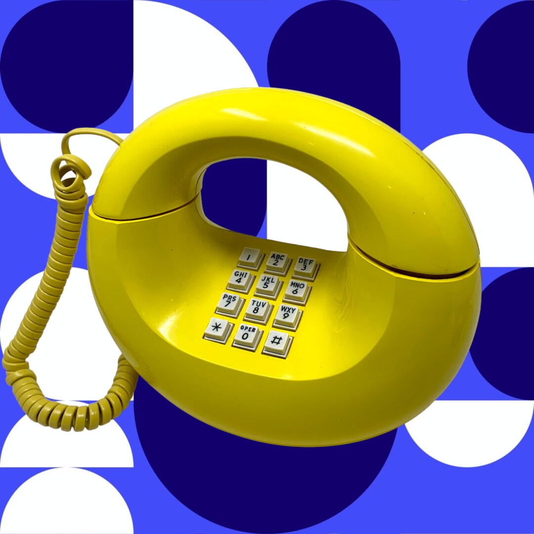 Vintage Sculptura Donut Phone Yellow Western Electric Retro - Etsy