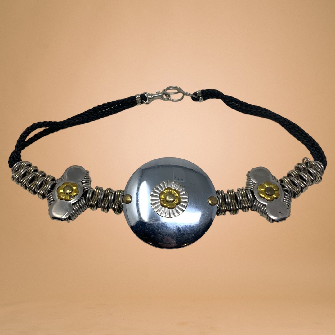 Vintage 1980's Artisan Art to Wear Belt Mixed Metal Cinch Waist ...