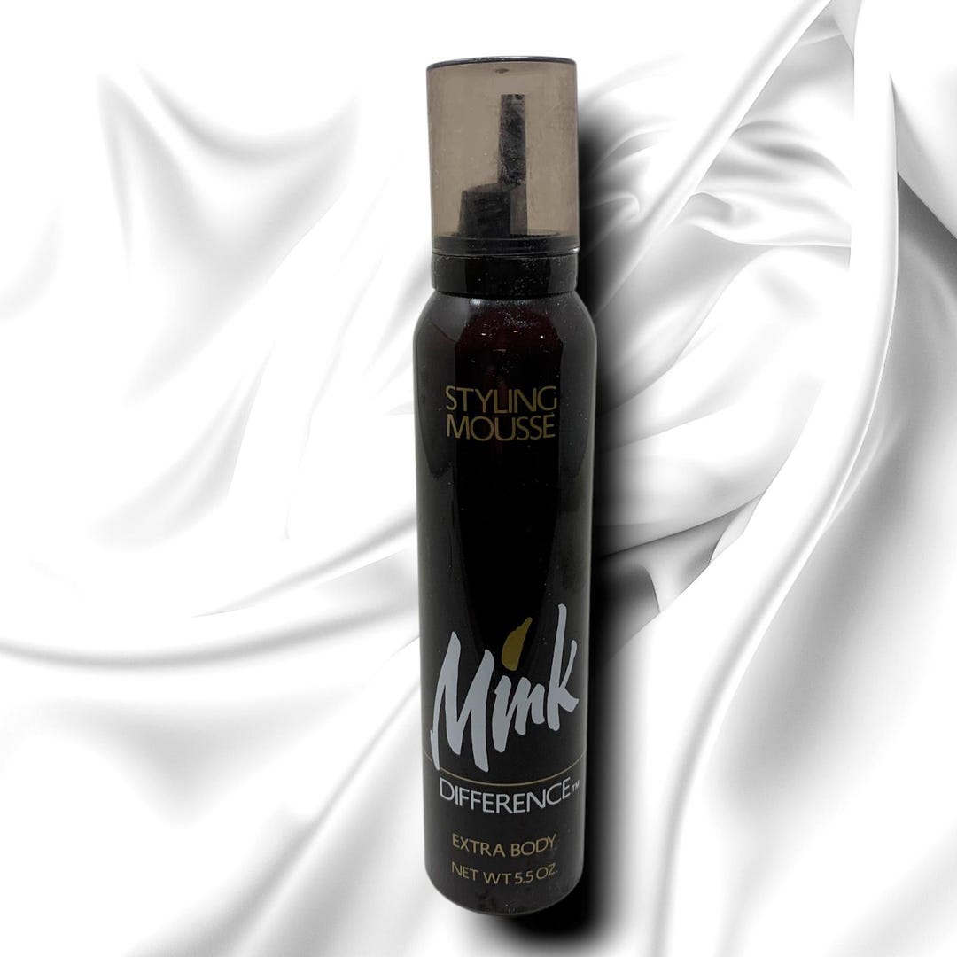 Vintage NEW Mink Difference Extra Body Mousse Metal Can 7 Oz TV Movie ...