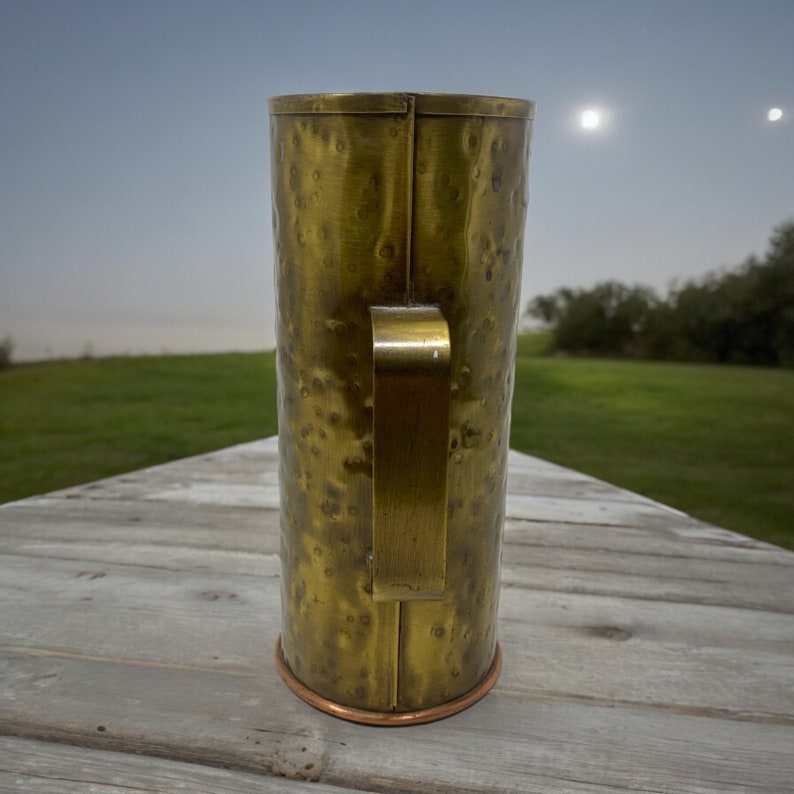 Vintage Hammered Brass Tankard Stein Mug Handled Vessel 8 Tall - Etsy