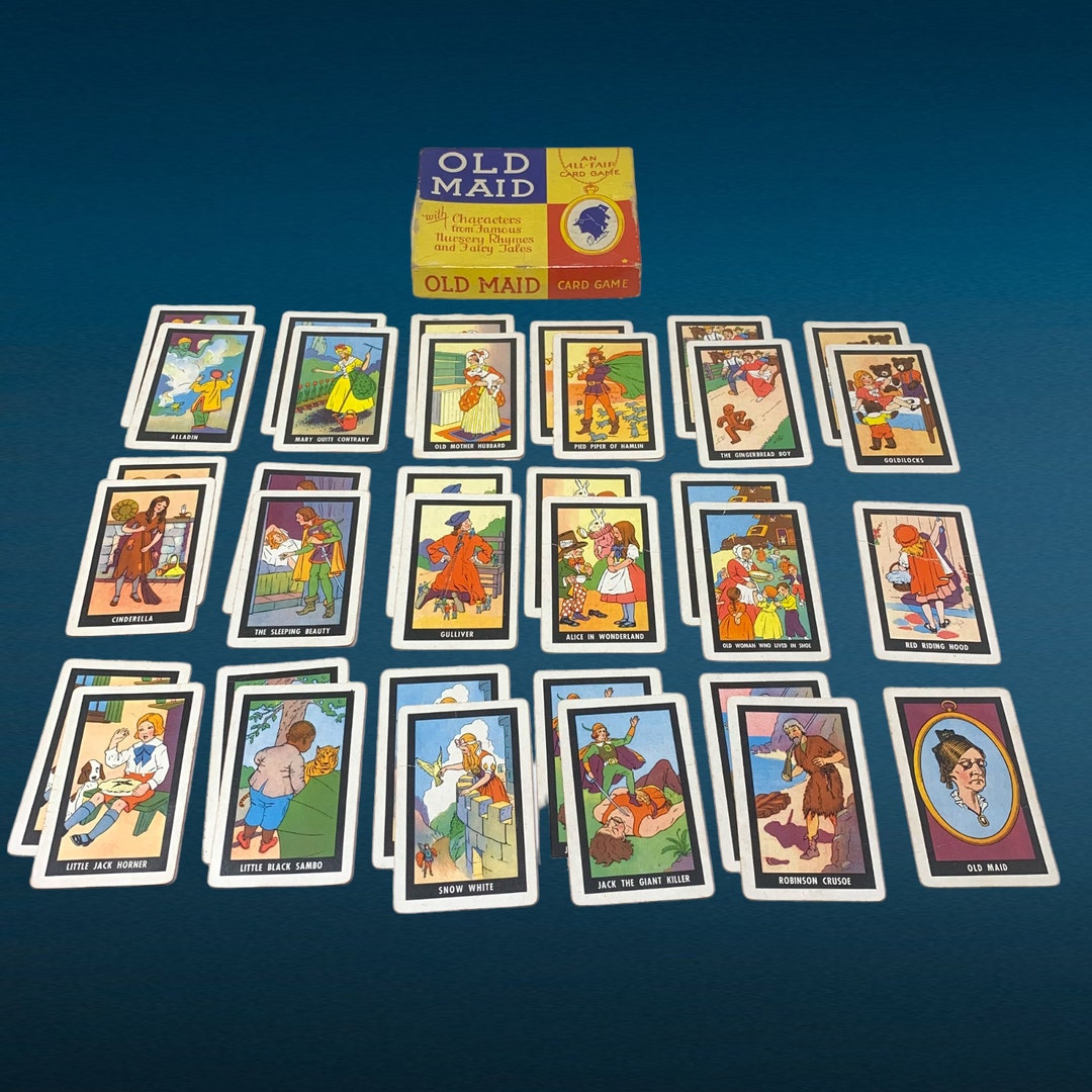 Vintage Old Maid Card Game Fairchild Lithograph Nursery Rhyme Fairy ...