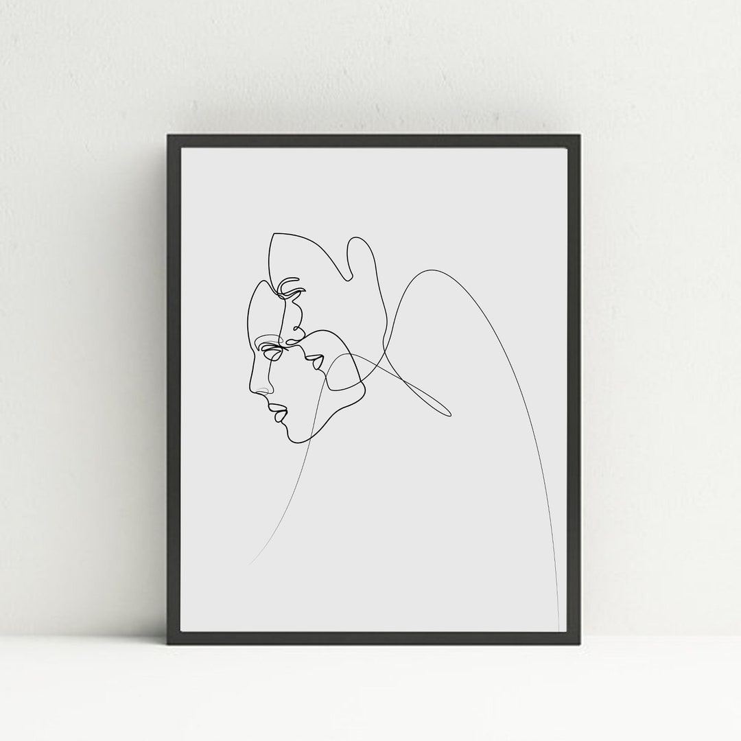 Male and Female Line Art, One Line Model Art, One Line Art, Minimalist ...