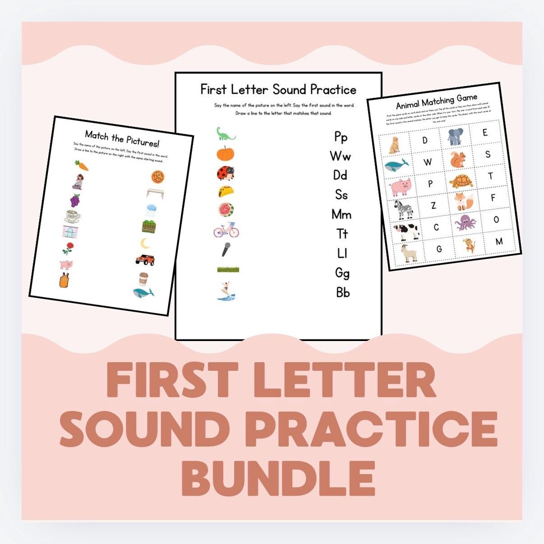 First Letter Sound Recognition Activity & Worksheet Bundle for ...