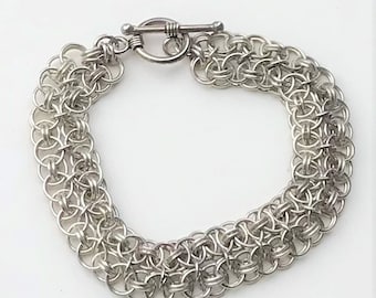 Sterling Silver Chain Mail Bracelet Silver Chainmaille - Etsy