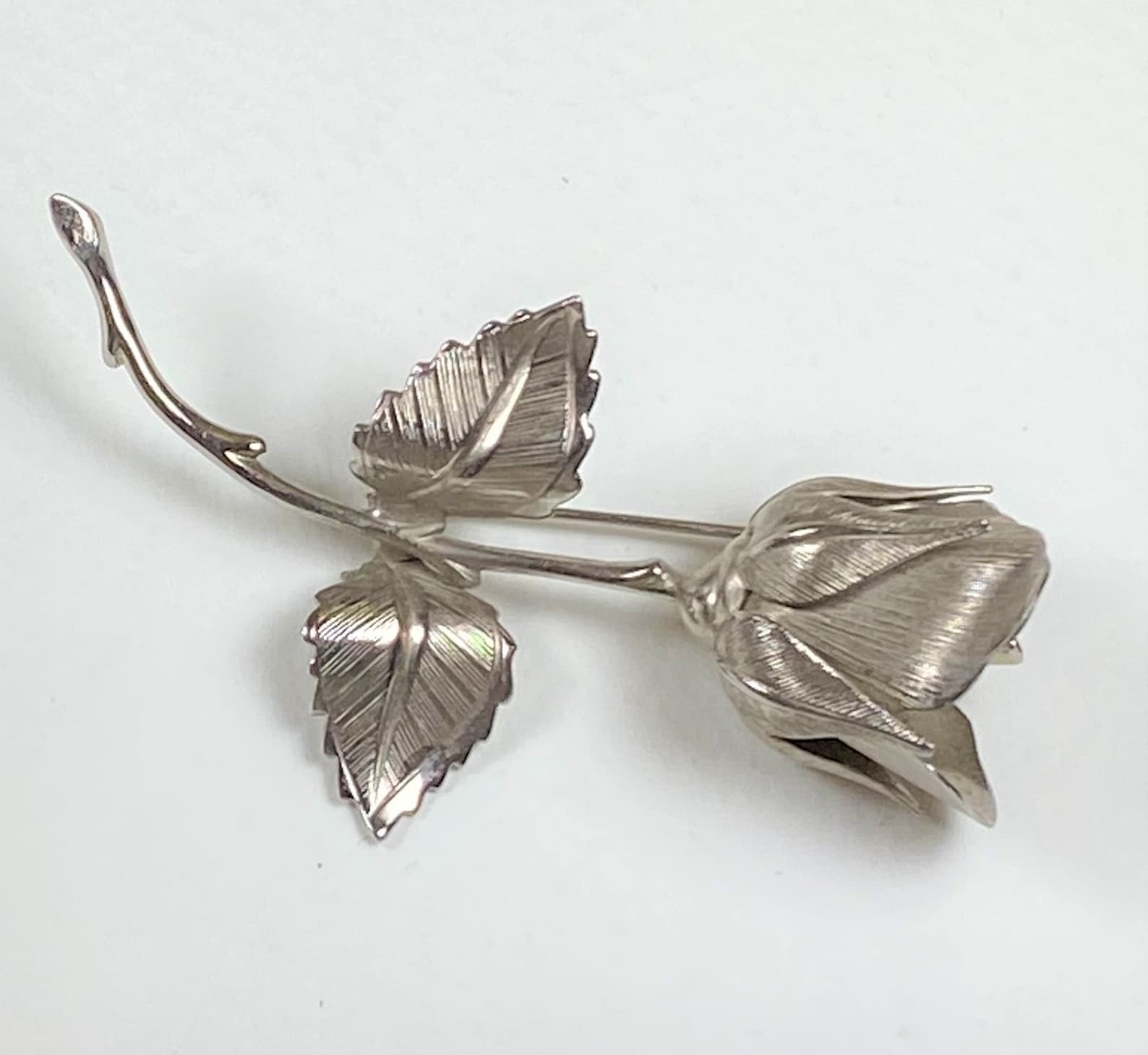 Vintage Giovanni Rose Flower Pin Brooch Silver Tone Shawl Brooch Scarf ...