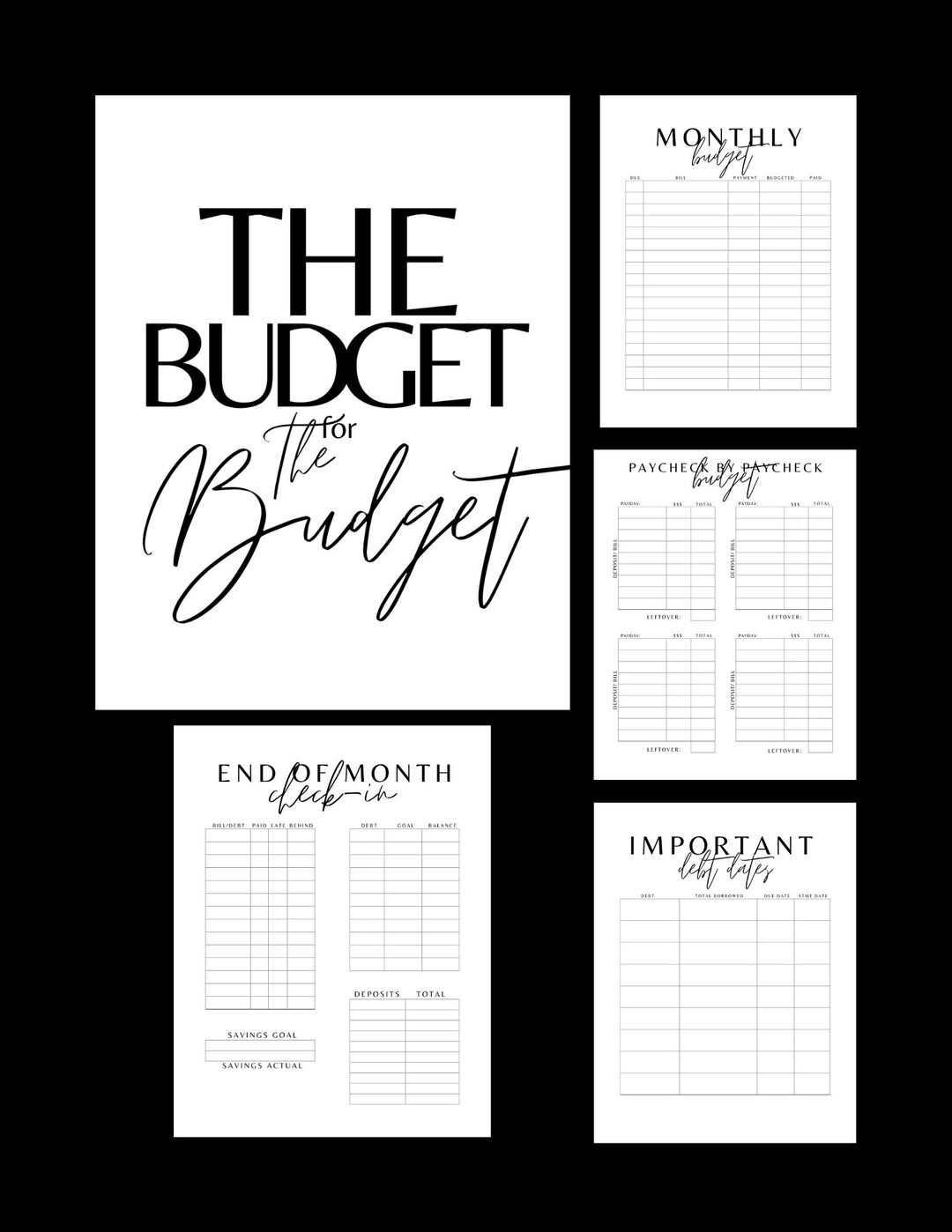 The Budget for the Budget With the EXTRA Budgeting - Etsy