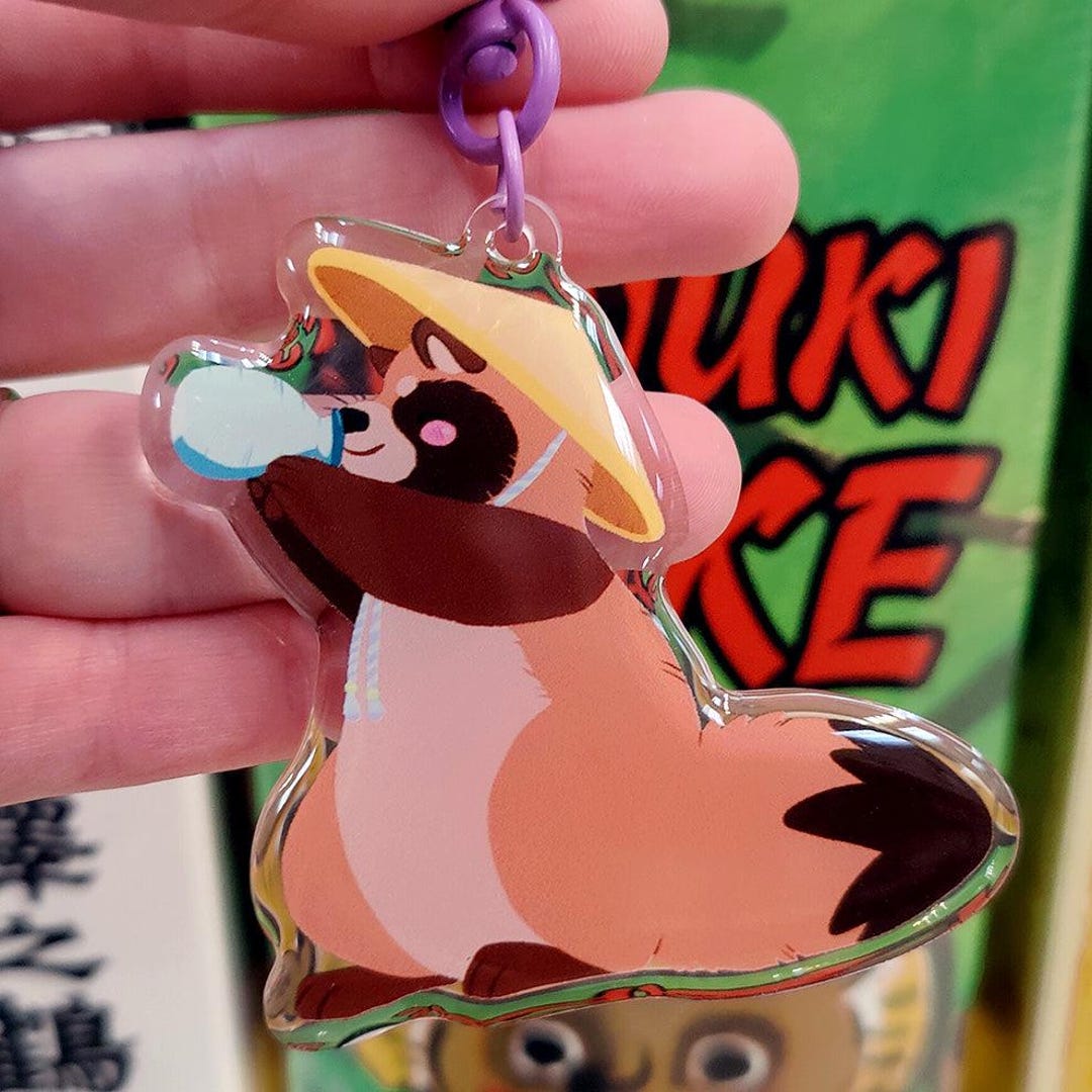 Tipsy Tanuki • Acrylic Keychain - Etsy