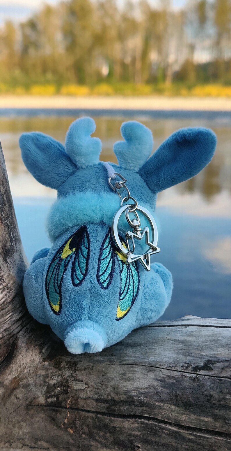 Mini Blue Moon Jackalope • Glow in the Dark Keychain Plushie - Etsy