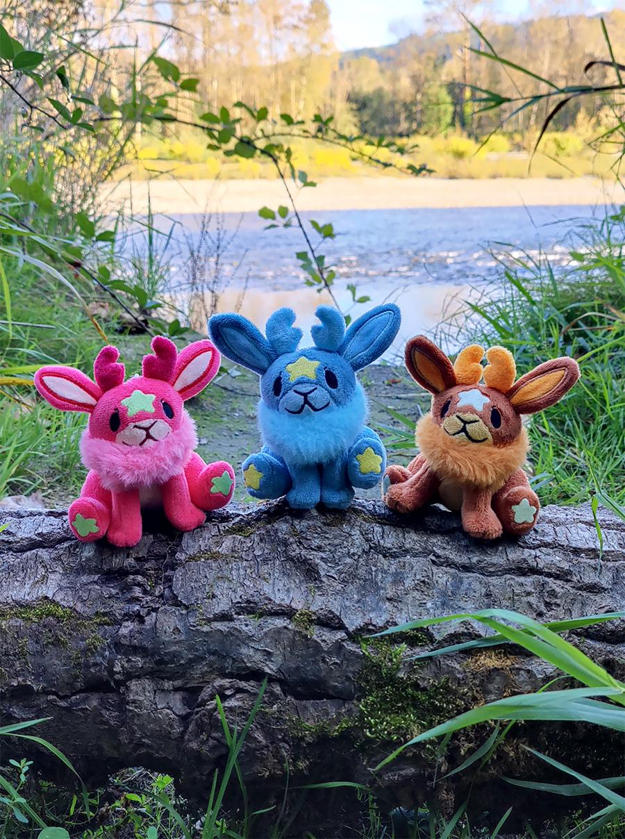 Mini Blue Moon Jackalope • Glow in the Dark Keychain Plushie - Etsy