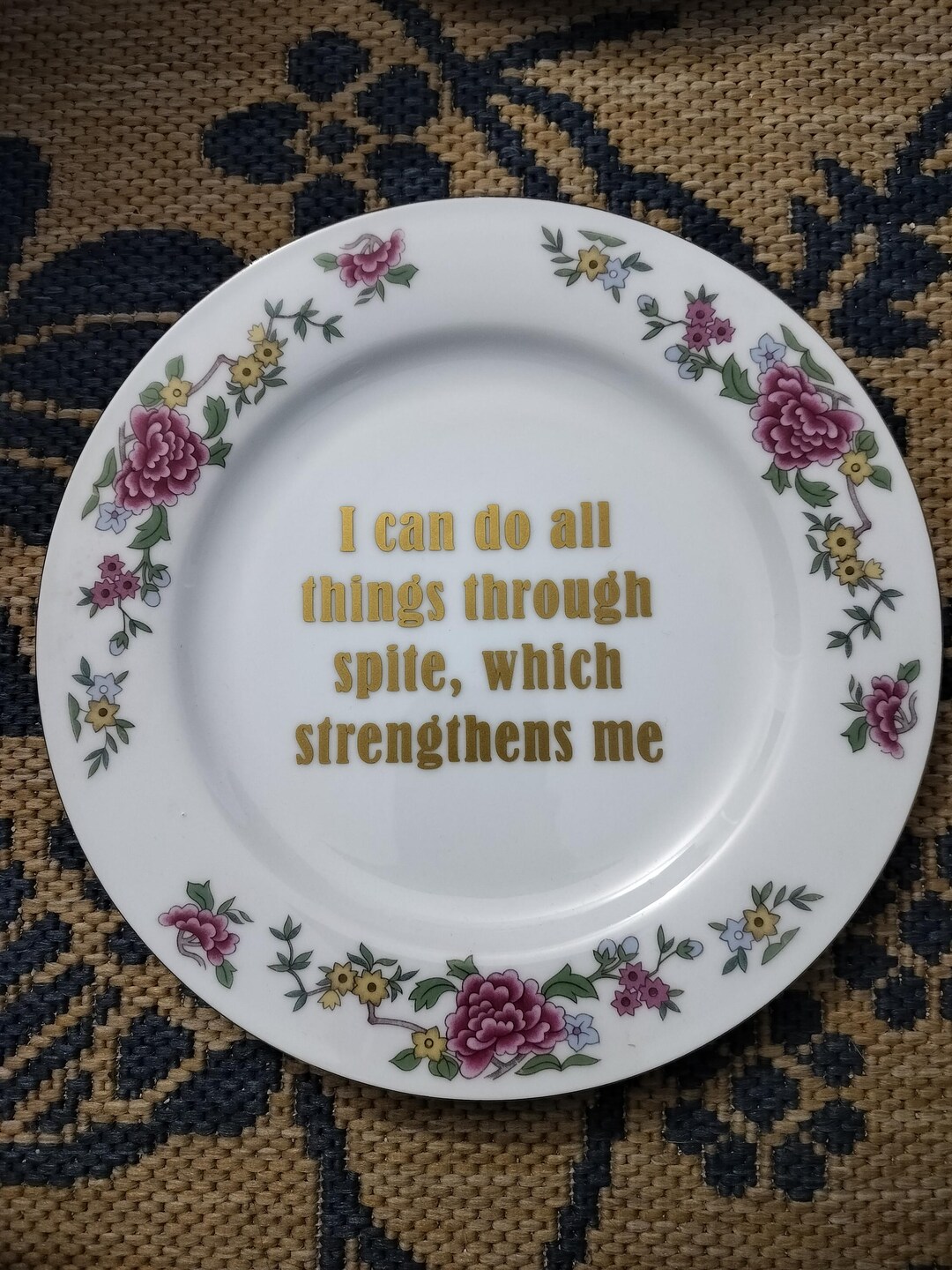 10" Cuss Word Swear Plate I Can Dk All Things Through Spite Which ...