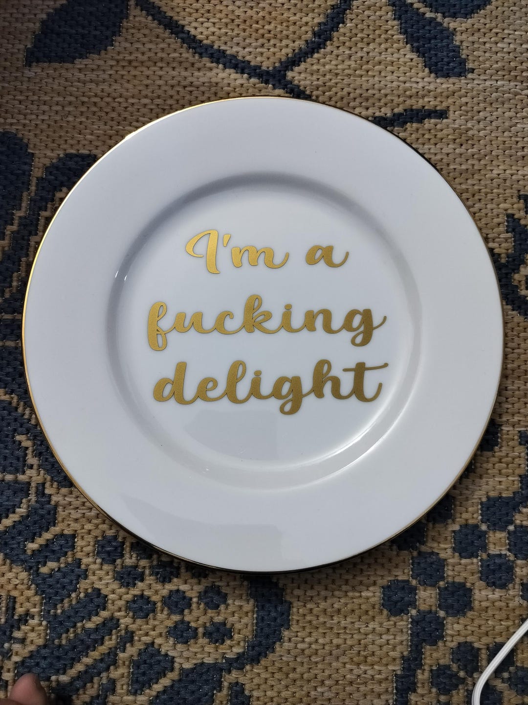 10 Cuss Word Swear Plate I'm a Delicate Fucking Flower Decorative ...