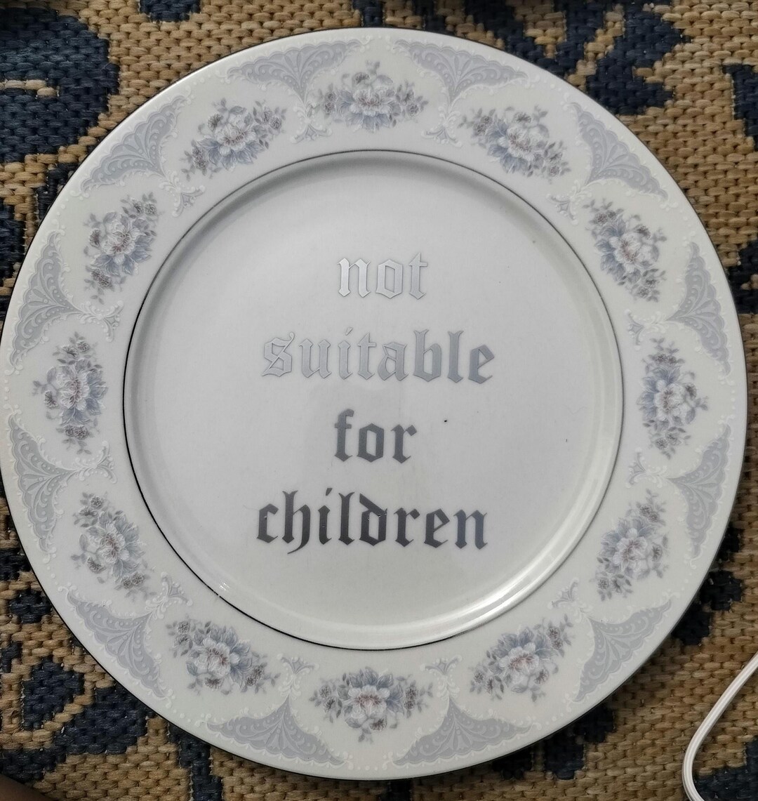10" Cuss Word Swear Plate Not Suitable for Children Silver Decorative ...