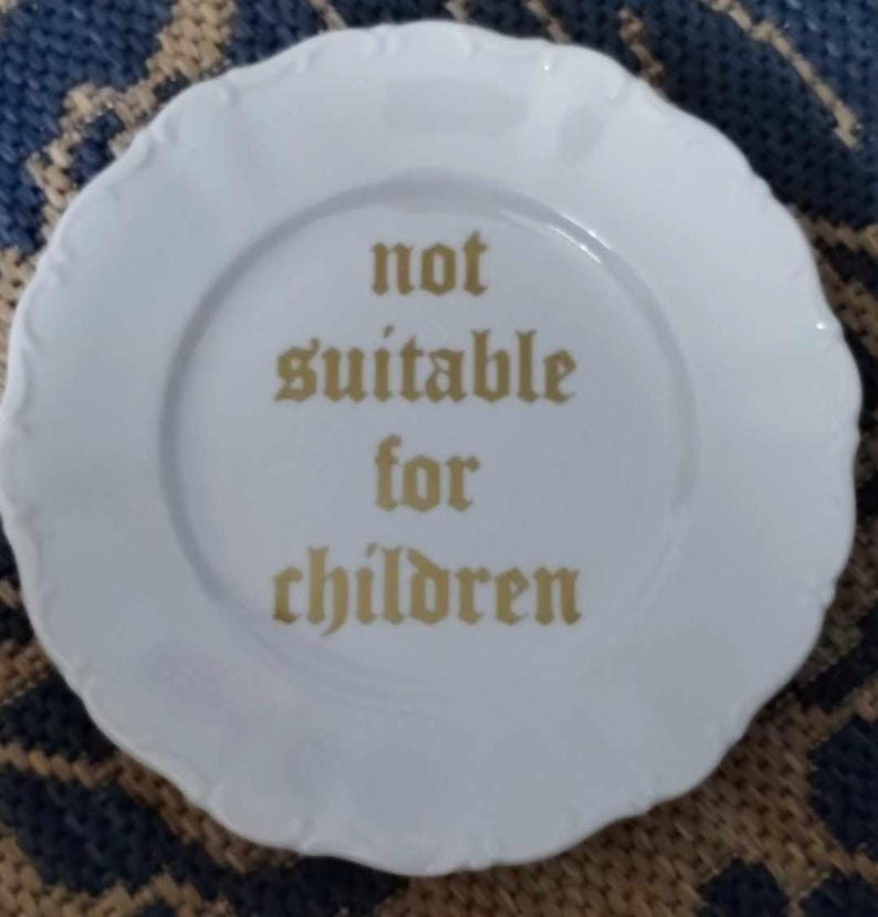 7" Cuss Word Swear Plate Not Suitable for Children Silver Decorative ...