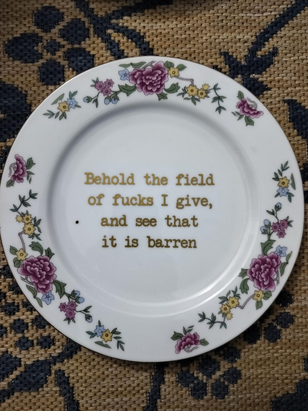 10 Cuss Word Swear Plate Behold the Field of Fucks I Give and See That ...