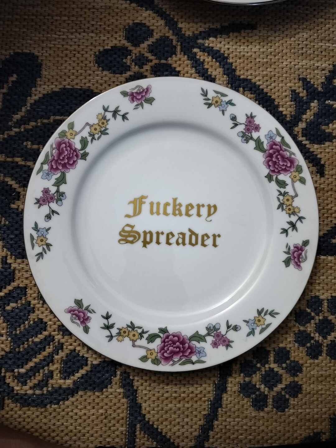 10" Cuss Word Swear Plate Fuckery Spreader Decorative Dinnerware Pink ...