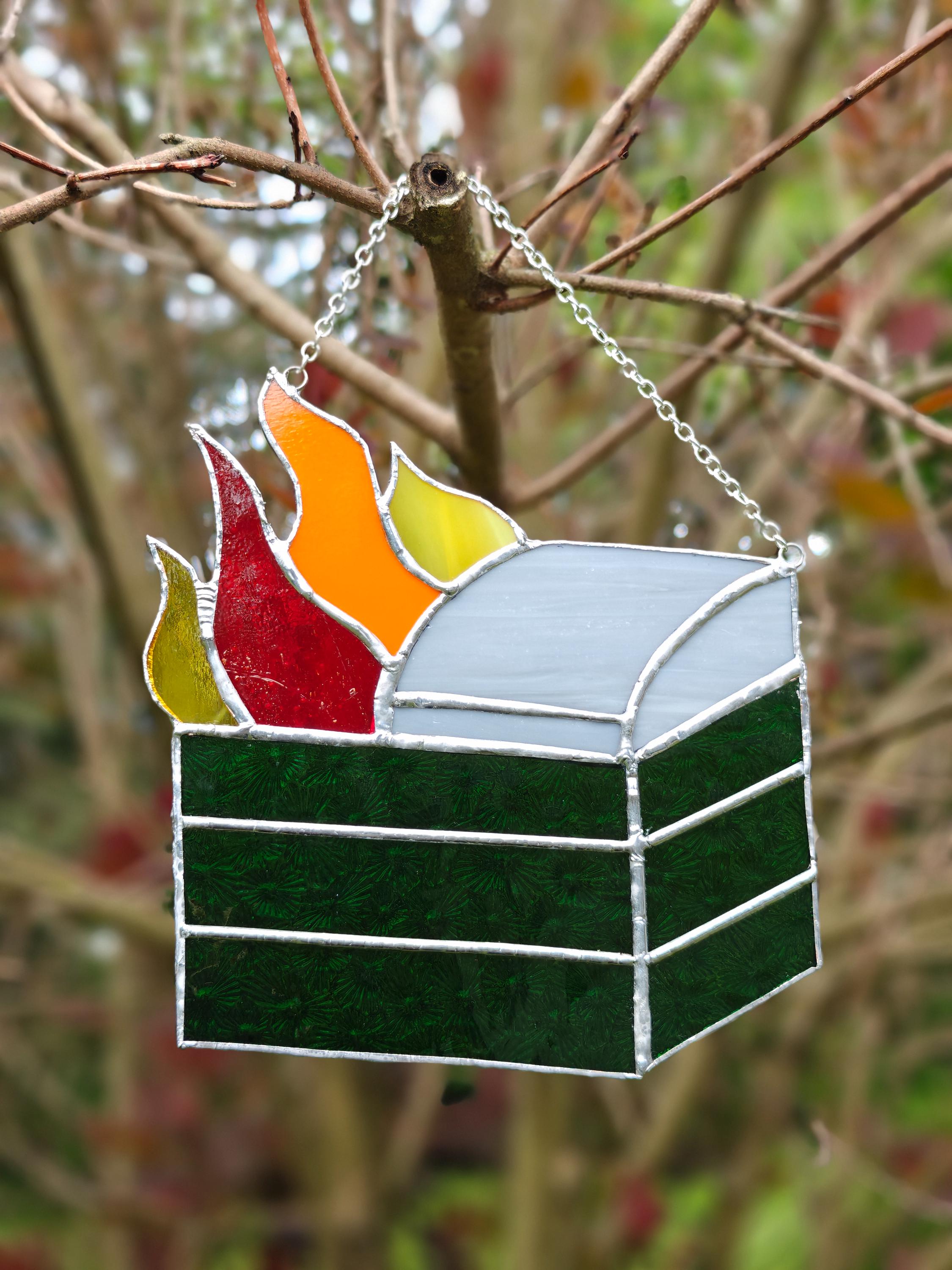 Dumpster Fire Stained Glass Suncatcher Sun Catcher Home Decor - Etsy