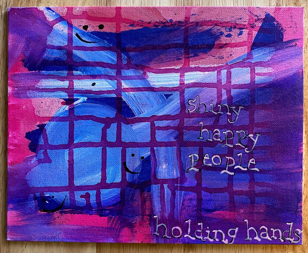 Uplifting Abstract Lyrics Painting | Shiny Happy People Holding Hands ...