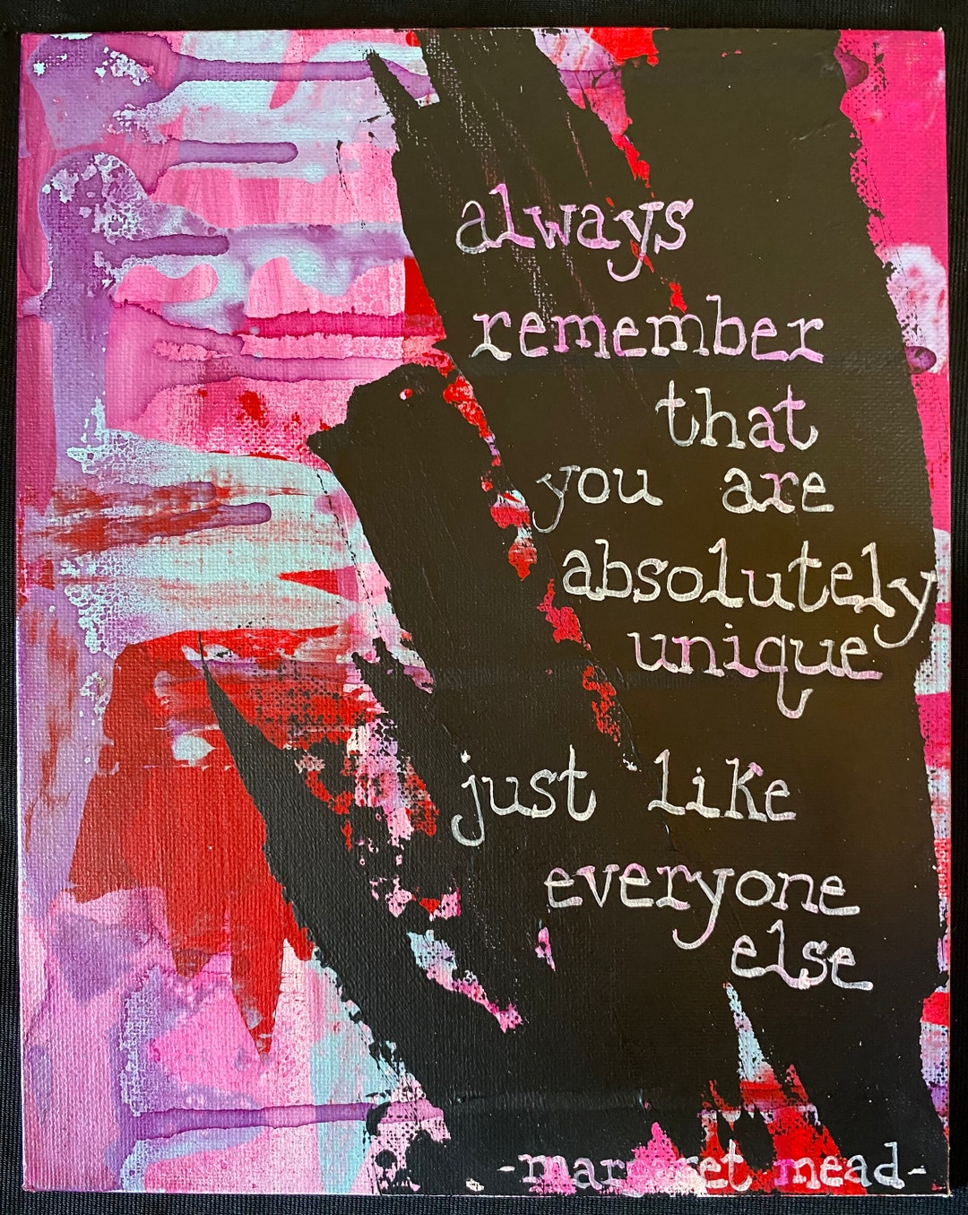 Acceptance Zen Quote Painting | Unique Just Like Everyone Else | 8x10 ...