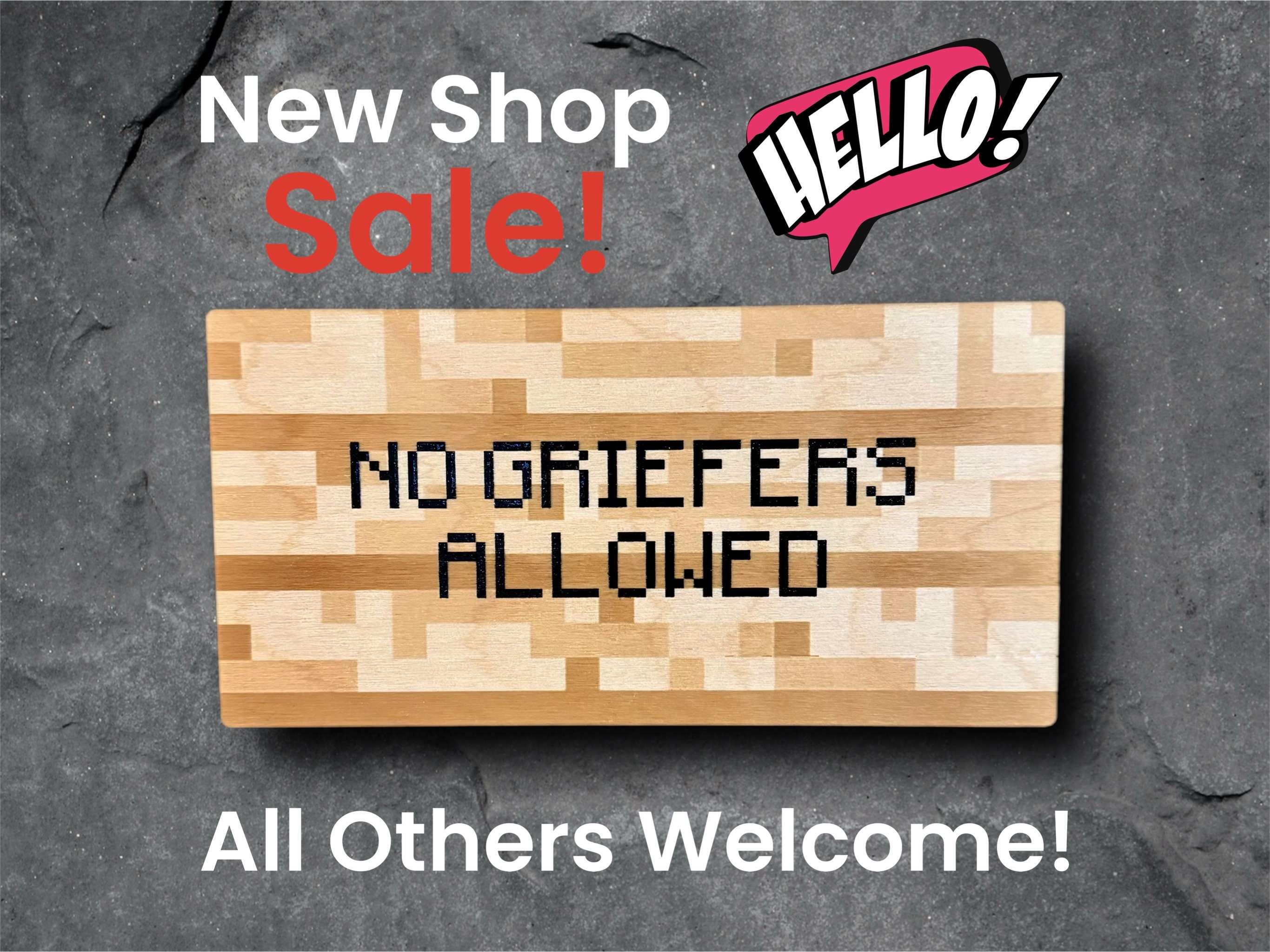 Minecraft Inspired Laser Engraved Wood Sign, Door Sign, Name Sign ...