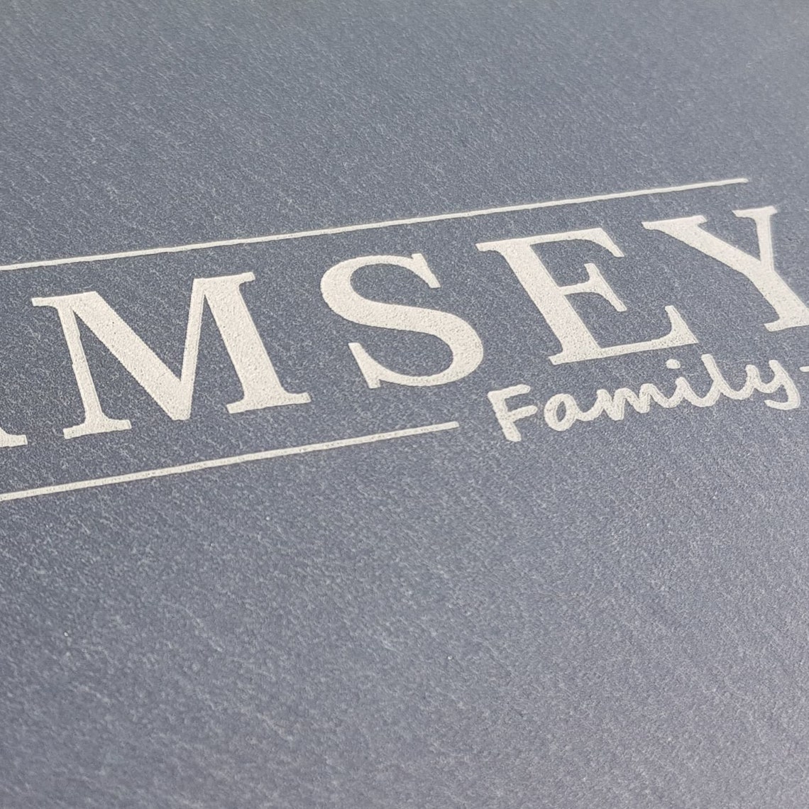 Personalised Family Name Slate Placemat and Coaster Set Laser Engraved ...